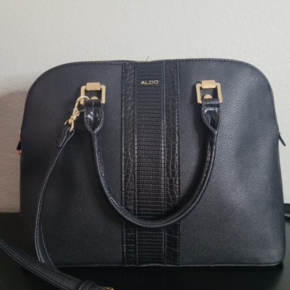 Aldo | Bags | Aldo Black Satchel With Gold Hardware | Poshmark